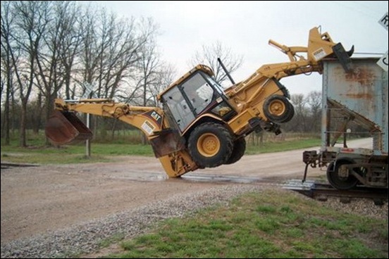 How to Jump Trench with Backhoe ~ MegaMachine